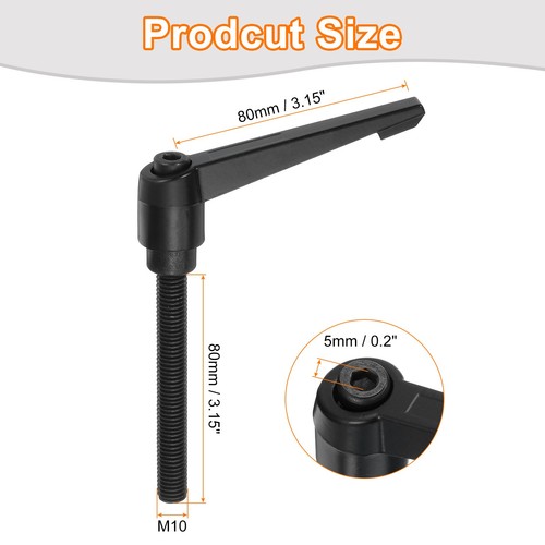Clamping Lever Handles, M10 x 80mm Male Thread Knobs Handle, Black | eBay