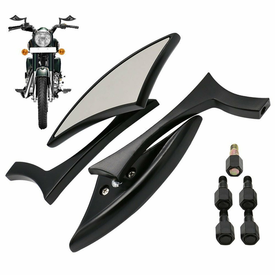 Black Spear Blade Side Mirrors Aluminum Custom Triangle Motorcycle ...