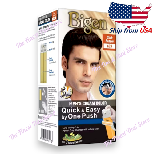 Bigen Men’s Cream Color Quick & Easy by One Push Hair Dye : Dark Brown ...