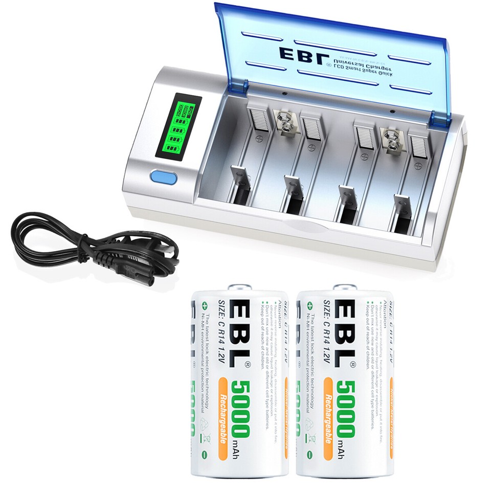 Lot EBL C D Size Cell Rechargeable Batteries AA AAA Battery , Optional ...