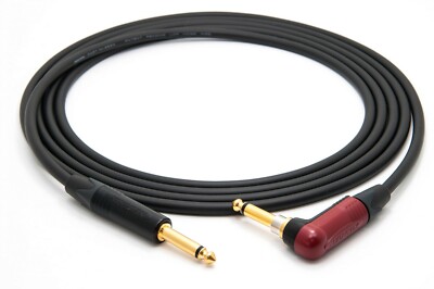 MOGAMI W2524, 2524 GUITAR CABLE WITH NEUTRIK 1/4" TS ANGLE SILENT PLUG ...