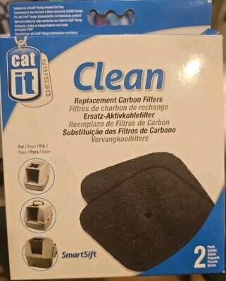 Catit Replacement Carbon Refill 2 x2 Pack Filters for Hooded Cat Litter ...