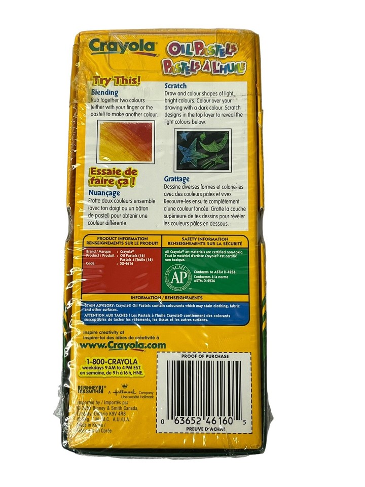 Crayola Colored Oil Pastels 16 Piece Set 63652461605| eBay