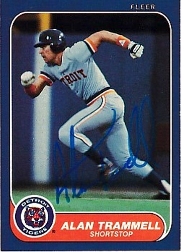 Alan Trammell autographed signed autograph auto Detroit Tigers 1986 ...