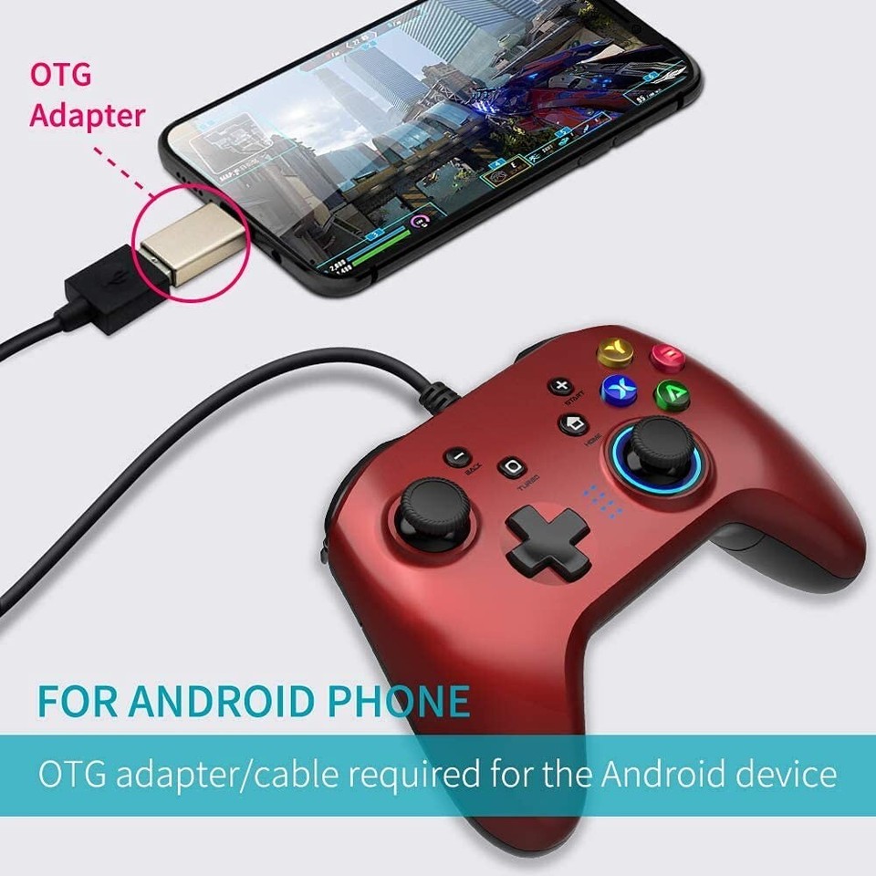 WIRED Controller 6.5 feet USB for PC Switch Windows PS3 Turbo Dual ...