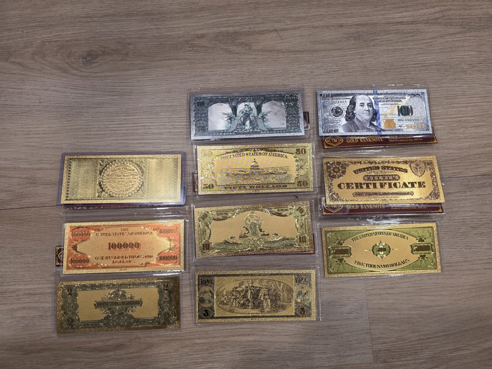 Gold And Silver Banknotes (8x .999 Gold Notes & 2x .999 Silver Notes ...