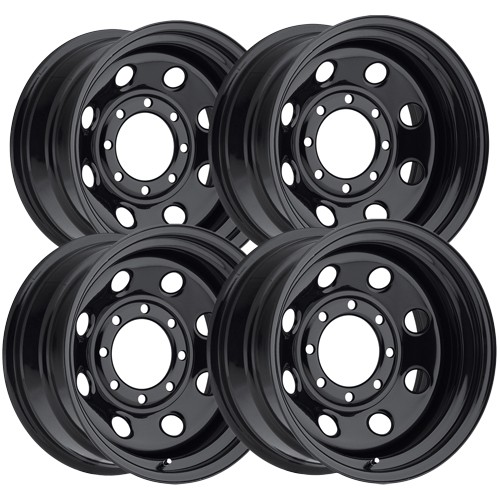 (Set of 4) Vision 85 Soft 8 16x8 5x5.5" -12mm Gloss Black Wheels Rims ...