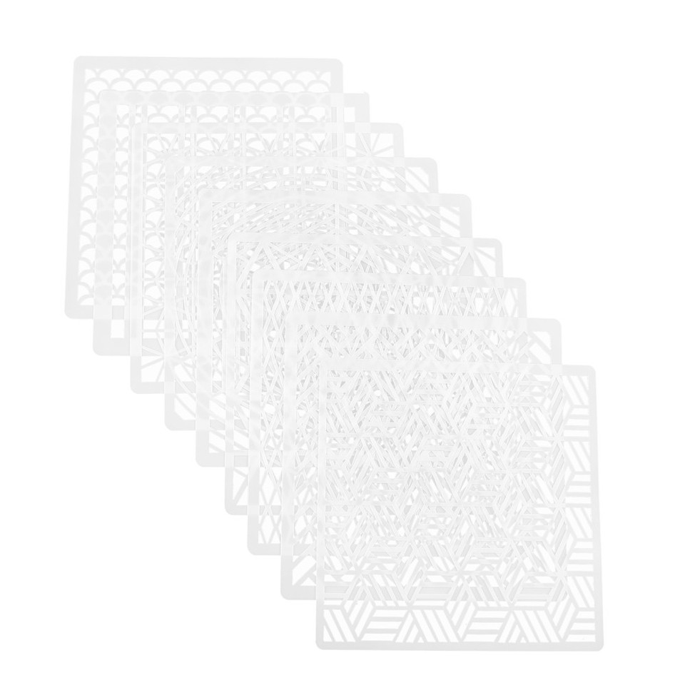 9 Pcs Student Child Stencil Craft Reusable Texture Painting Stencils ...