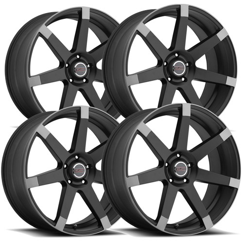 (Set-4) Vision 9042 Sultan 22x9.5 5x4.5" +15mm Matte Black Wheels Rims ...