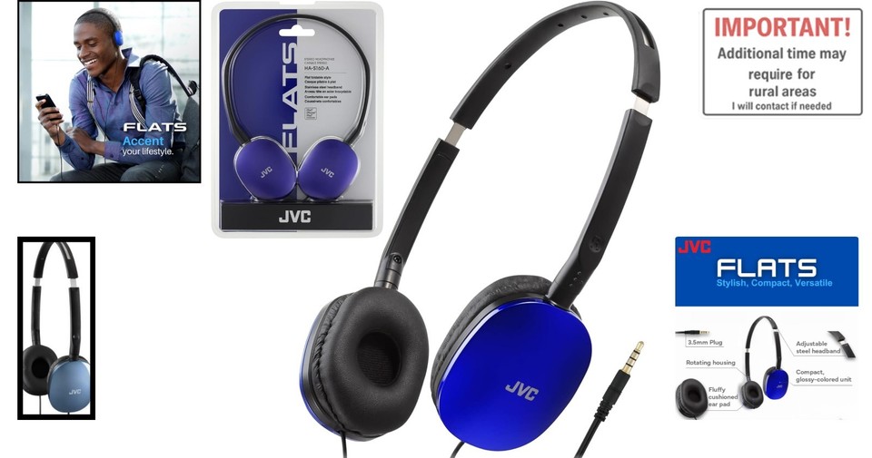 Dynamic Driver Aqua Flat Headphones: Foldable & Comfortable for ...