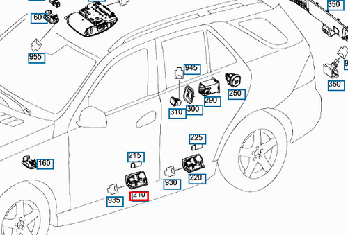 Genuine Mercedes C E G M Class Courtesy Door Lamp Safety Light Left ...