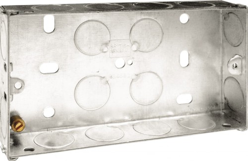 10x BG Double/Twin Metal 2 Gang Back Box for Electrical Wall Sockets ...