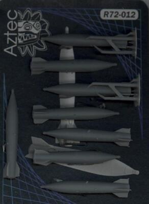 Aztec Decals 1/72 B.R.P. 250 Kg BOMBS (8) with SPANISH STENCILS Resin ...