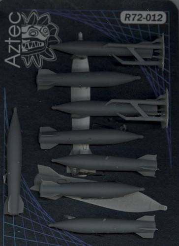 Aztec Decals 1/72 B.R.P. 250 Kg BOMBS (8) with SPANISH STENCILS Resin ...