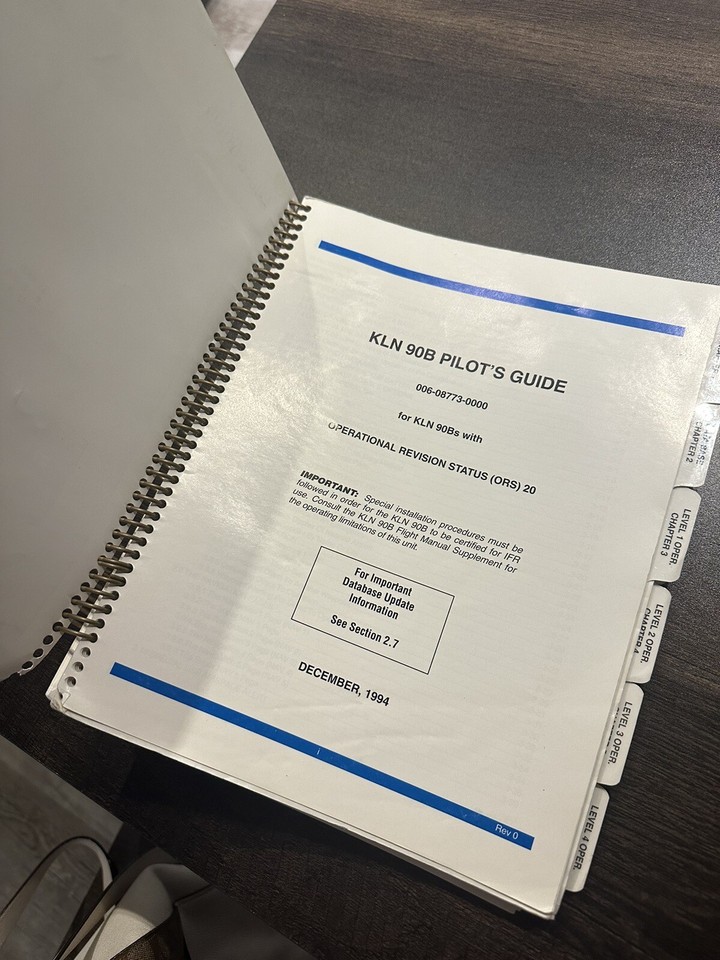 KLN 90B BENDIX KING GPS NAVIGATION SYSTEM Pilot Reference Manual | eBay