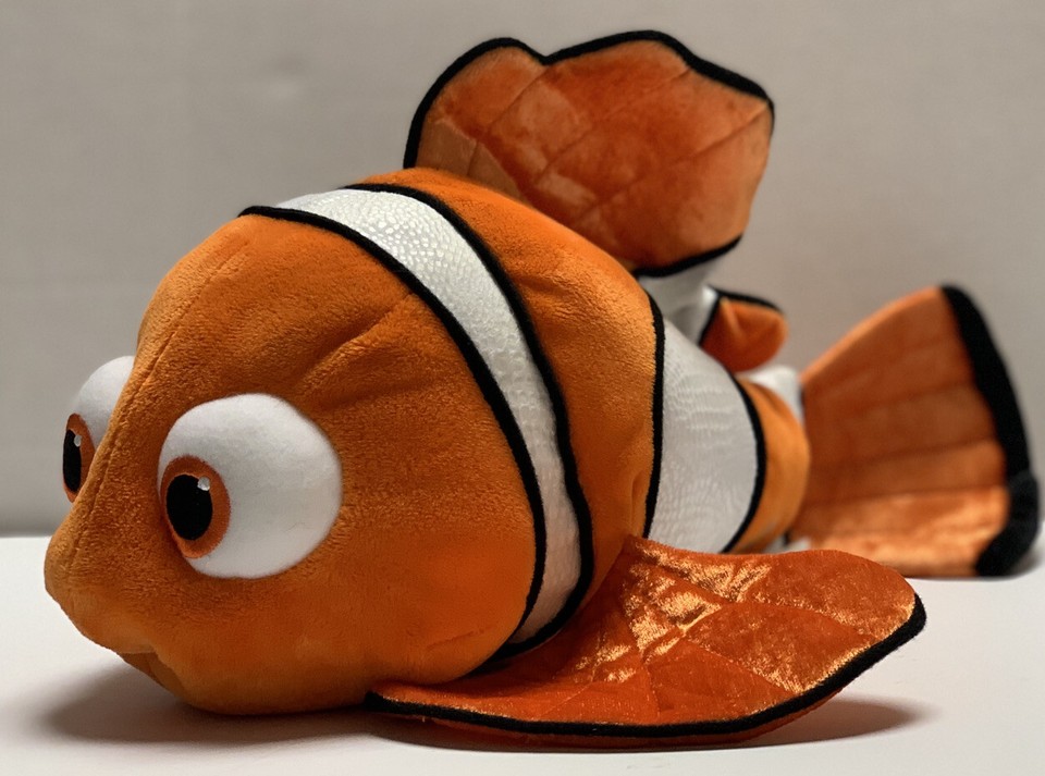 Disney Authentic Finding Dory Nemo Plush Big 16” Stuffed Animal Orange ...