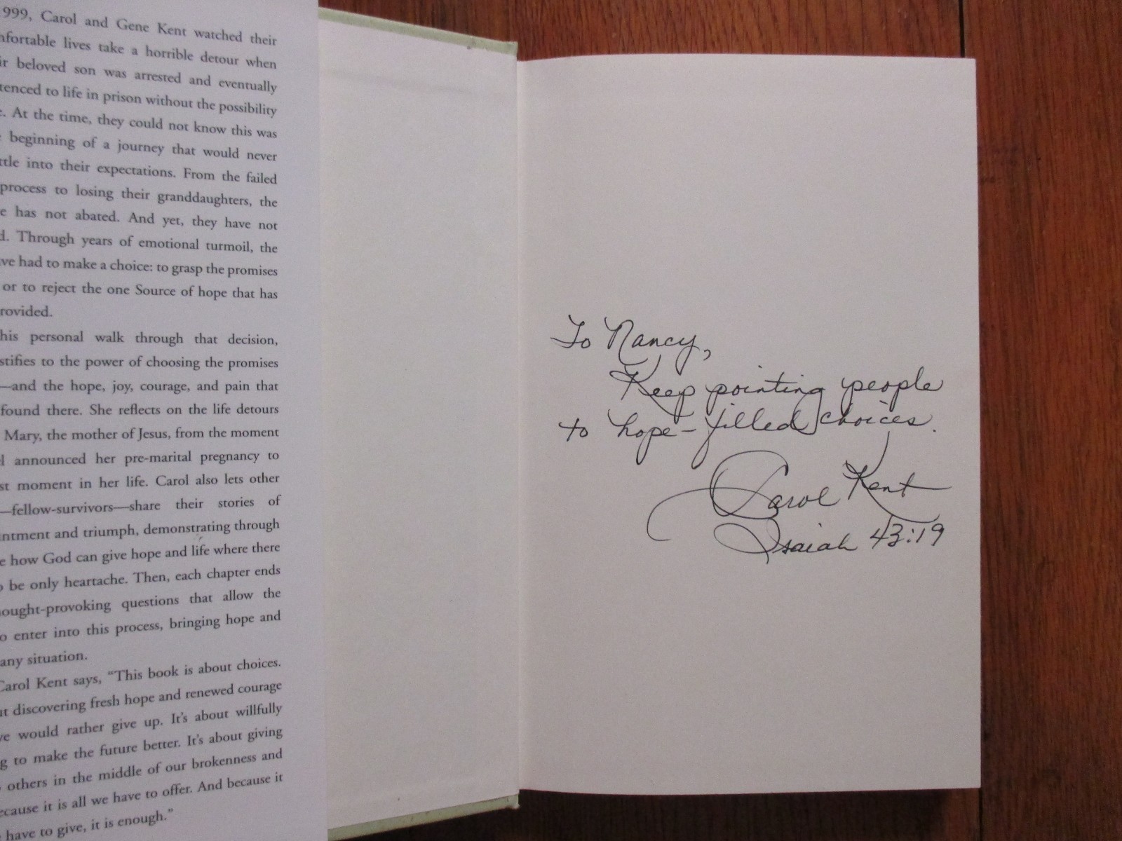 CAROL KENT Signed Book ("A NEW KIND OF NORMAL"-2007 1st Edition ...