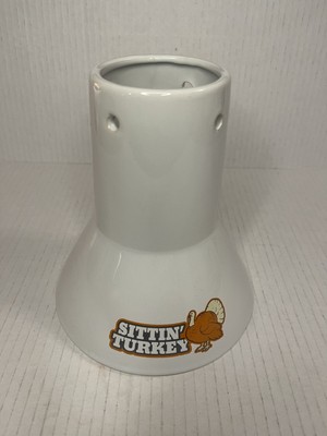 Sittin' Turkey Ceramic Beer Can Turkey Roaster Steamer - Up to 18lb ...