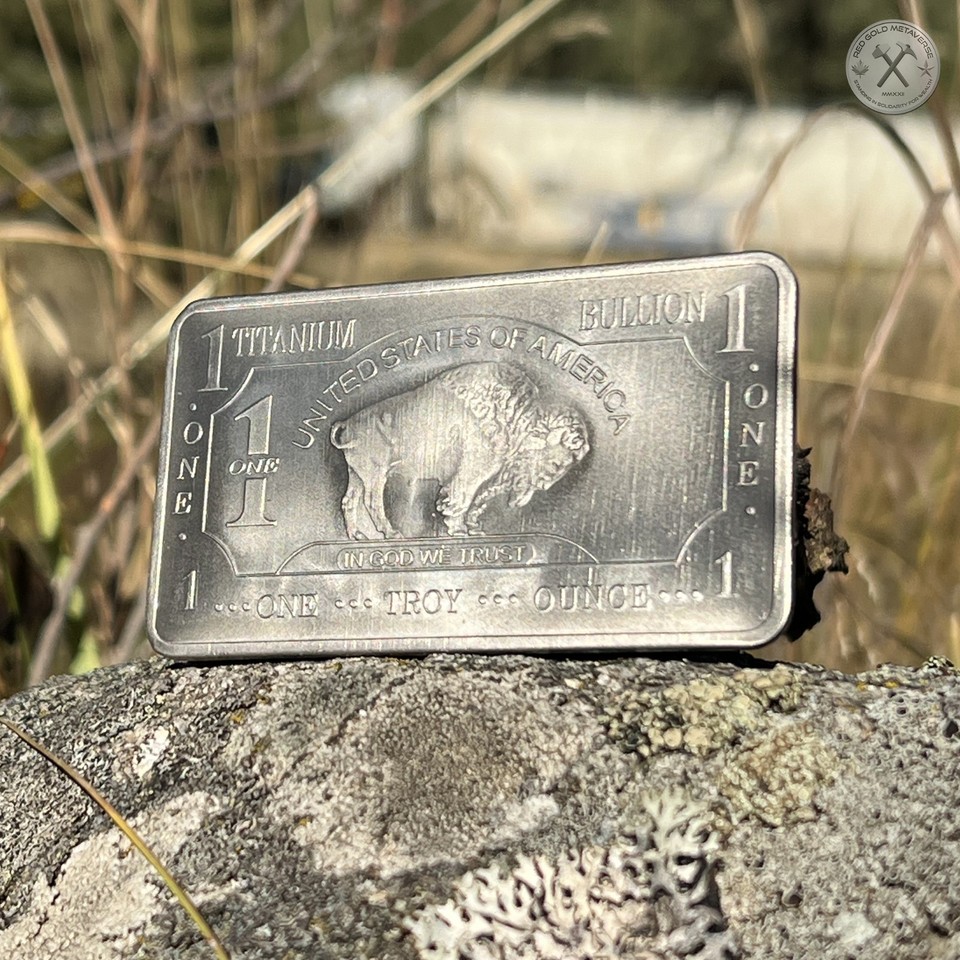 5x 1 oz .999 Titanium Bullion Bars – American Buffalo Design – Ingot ...