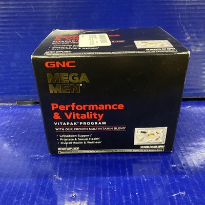 GNC Mega Men Performance and Vitality Program Multivitamin Damage Box ...