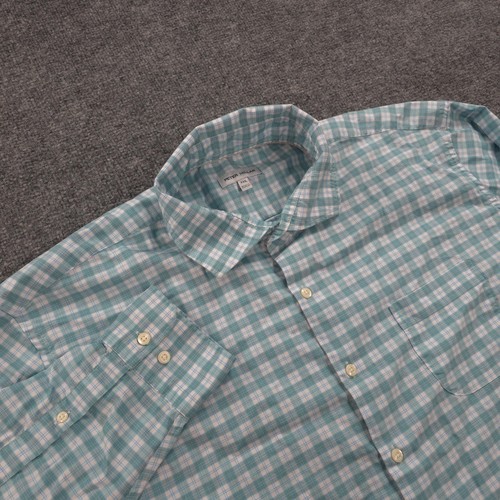 Peter Millar Shirt Mens 2XL Blue Green Check Morris Crown Lite Stretch ...