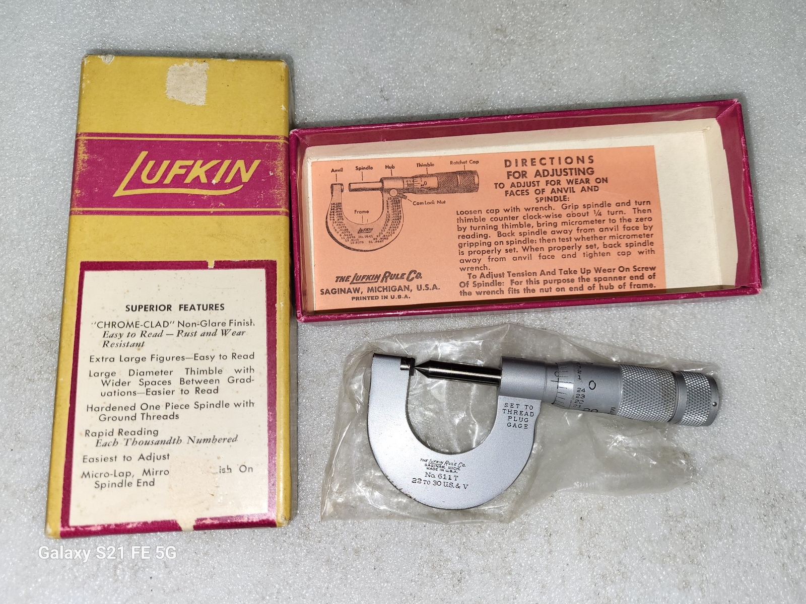 Lufkin #611T Chrome Clad Micrometer in Box 1" | eBay