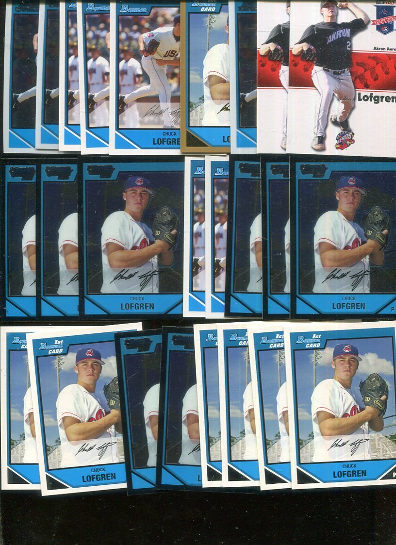 CHUCK LOFGREN BULK LOT OF 24 BASEBALL CARDS INDIANS SAN MATEO | eBay