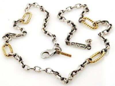 PHILIP ANDRE 18K GOLD & STERLING SILVER CHAIN NECKLACE 18'' | eBay