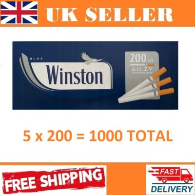 WINSTON BLUE 5 x 200 (1000) EMPTY CIGARETTE FILTER TUBES BEST PRODUCT ...