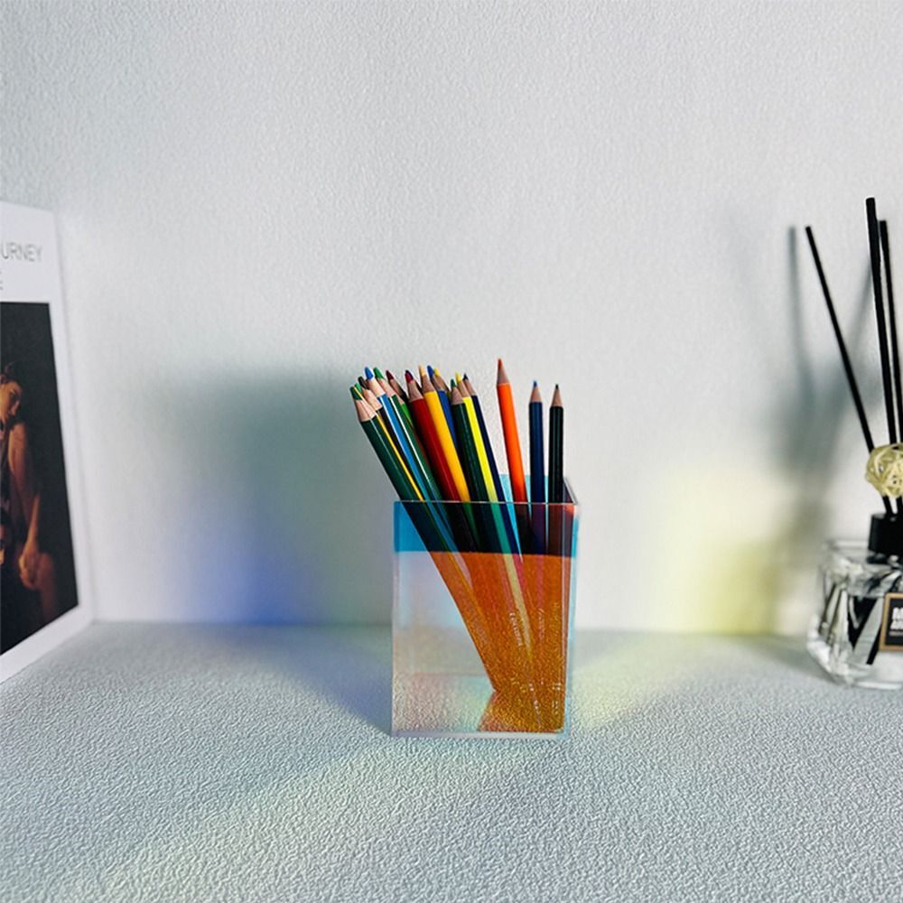 2 Pcs Colorful Colorful Acrylic Pen Holder Storage Pen Holder Office | eBay