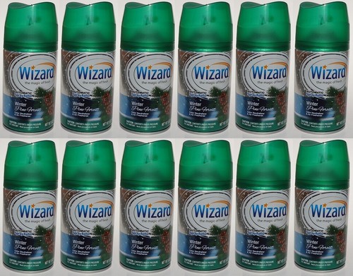 12 Wizard Automatic Spray Refills Air Wick Glade Winter Pine Forest 5oz ...