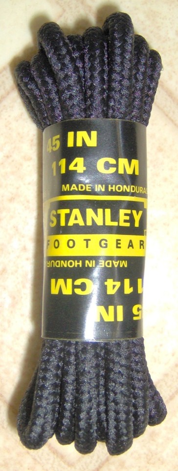 45" Black rOund Thick Hiking or Work BOOT LACES 5 6 Eyelets Braided ...