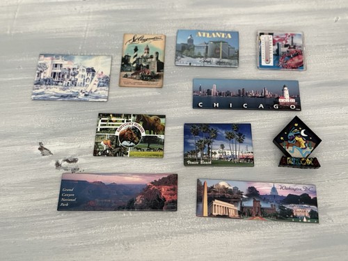 Lot of Fridge Magnets USA America Cities Landmarks Atlanta Chicago ...