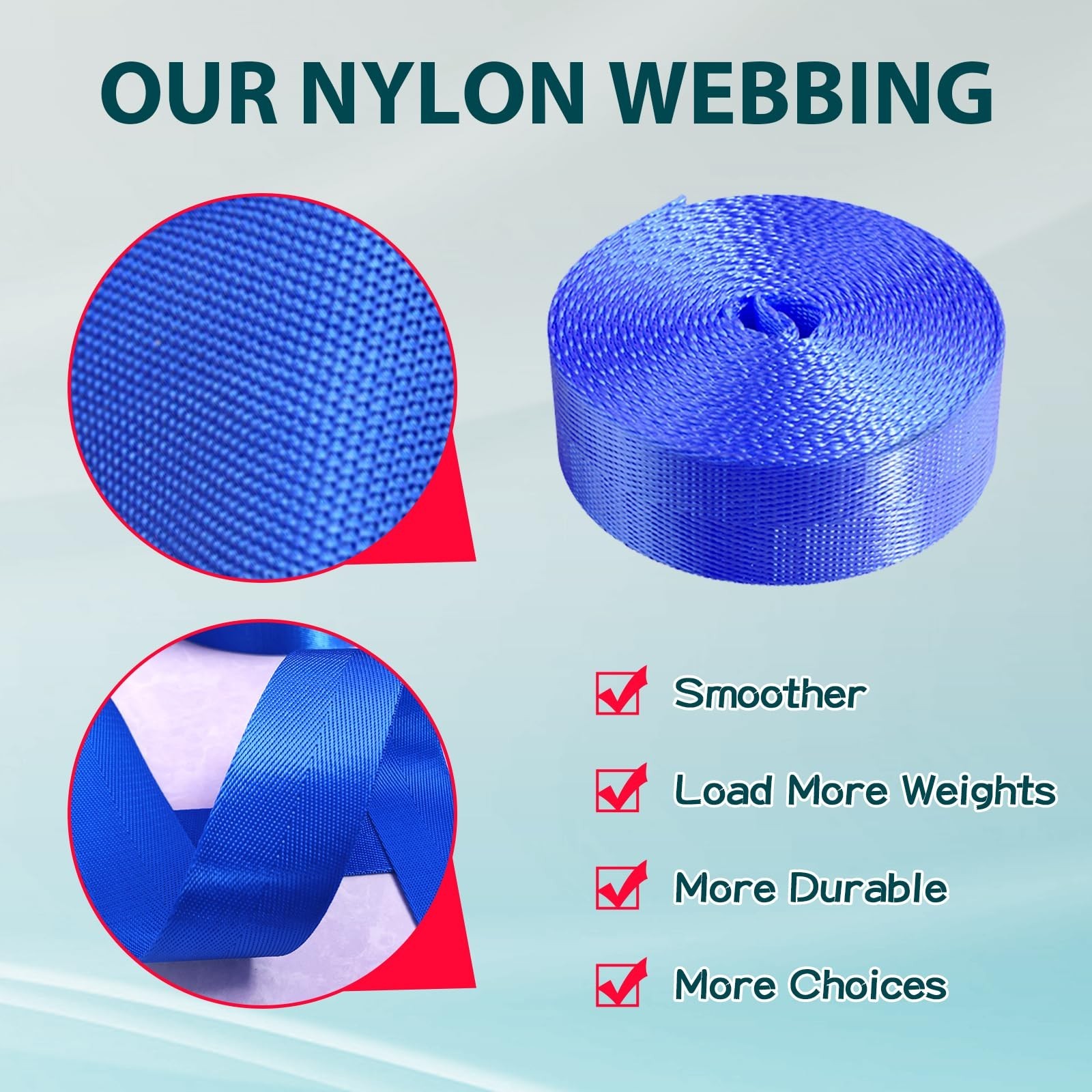 12 Rolls Nylon Webbing 1 inch 1.5 inch 2 inch Nylon Strap Webbing ...