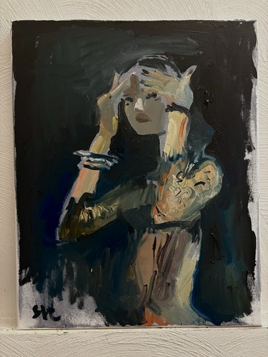 Gothic Expressionism Portrait Girl Interior Art Deco Oil Painting 16 ...