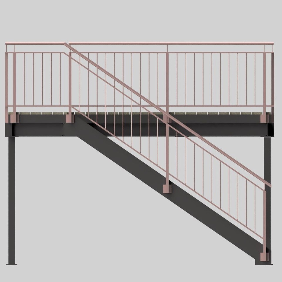 Tarrace balcony with handrail & standard or spiral staircase | eBay UK