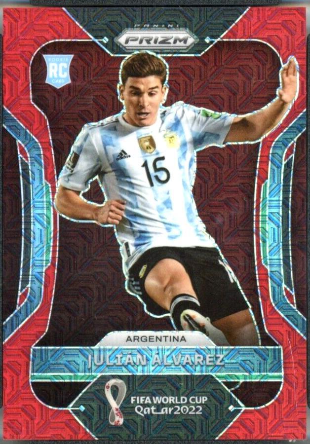 2022 Panini Prizm World Cup Qatar - Julian Alvarez #4 Red Mojo Prizm ...