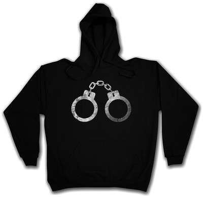 HANDCUFFS HOODED SWEATSHIRT HOODIE Criminal Gangster Police Cuffs ...