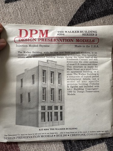 HO Scale DPM The Walker Bldg. Design Preservation Models Series #2 Kit ...