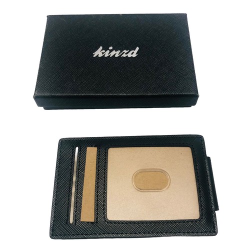 Kinzd Slim Minimalist Leather RFID Front Pocket Wallet Thin Credit Card ...