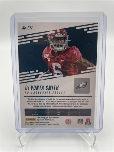 2021 PANINI PRESTIGE DEVONTA SMITH BLUE XTRA POINTS ROOKIE RC AUTO | eBay