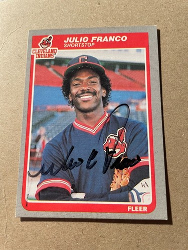 1985 Fleer Autographed Julio Franco Baseball Card | eBay