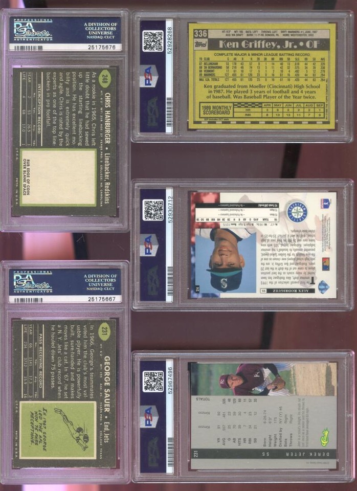 1969 Topps #231 George Sauer PSA 7 Graded Football Card NFL NM New York ...