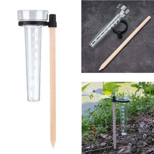 Rain Gauge Capacity Rainwater Rainfall Guage Garden Stick+Measuring Cup ...
