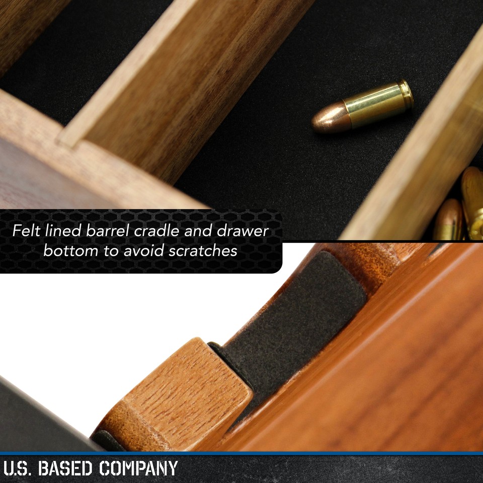 Tactical45 Gun Safe Pistol Rack - 4 Handgun Pistol Stand with Ammo ...