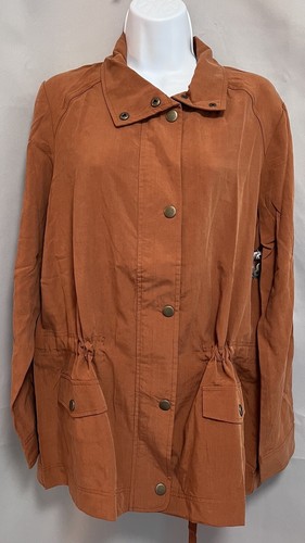 Norm Thompson Snap Lightweight Jacket Waistband Reg Sz- Medium Brown ...