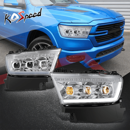 LED DRL Startup Sequence Projector Chrome Clear Headlight for Ram 1500 ...