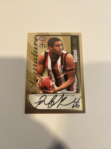 2006 Herald Sun AFL Trading Authentic Signature Card Raphael Clarke ...