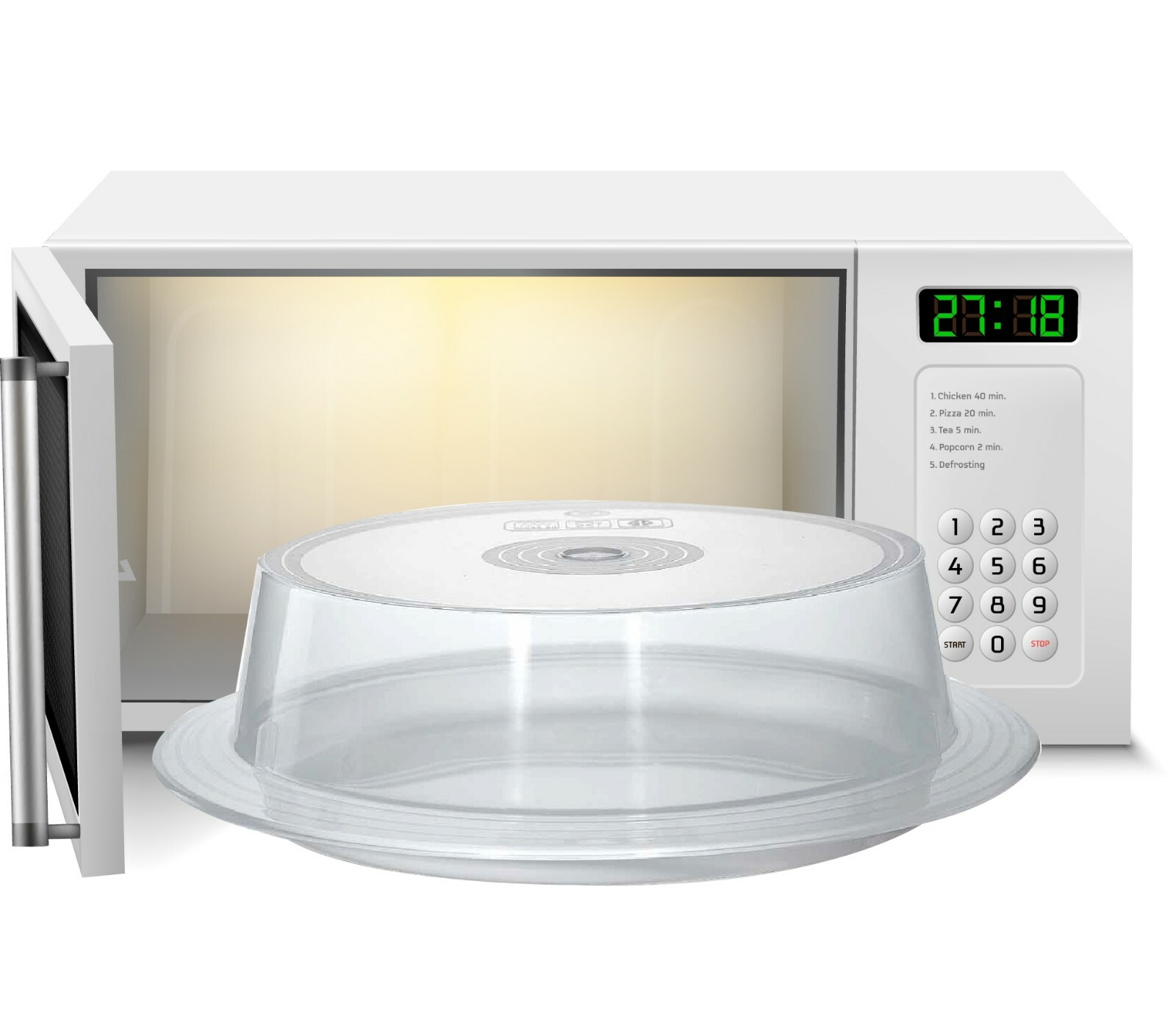 Microwave Cover Splatter Screen with Plate, Made in Italy | eBay