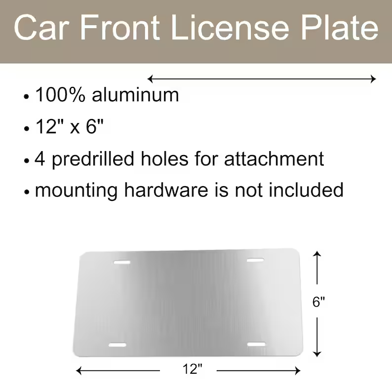 Front Vanity License Plate "Will Run" Enjoy Tail Lights Quiet Racing ...